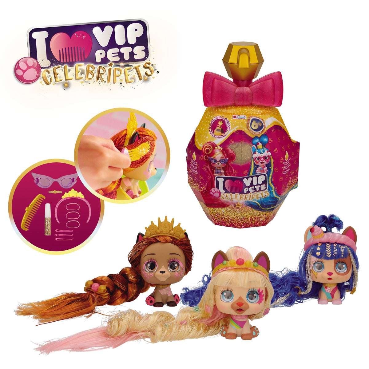 I LOVE VIP PETS Celebripets, Includes 1 VIP Pets Doll, 10 Surprises, 1 ...